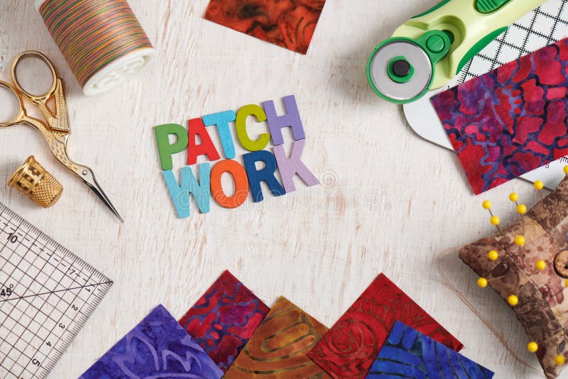 Wooden Letters, Consisting To the Word Patchwork Surrounded by ...