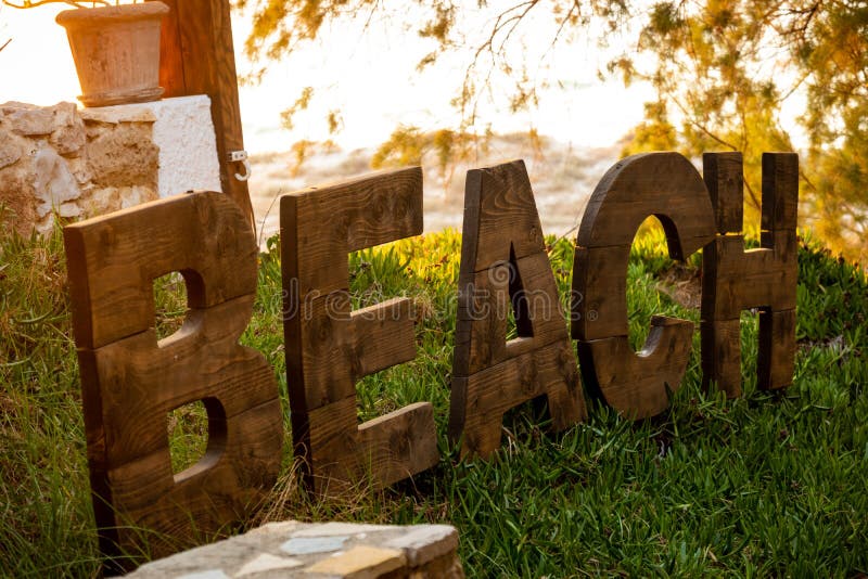 Wooden Letters that Form the Word Beach Editorial Photography - Image ...