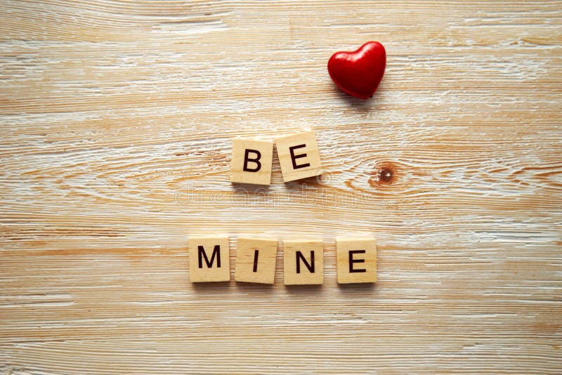 Wooden Letters Spelling Be Mine Stock Image - Image of valentine, love ...