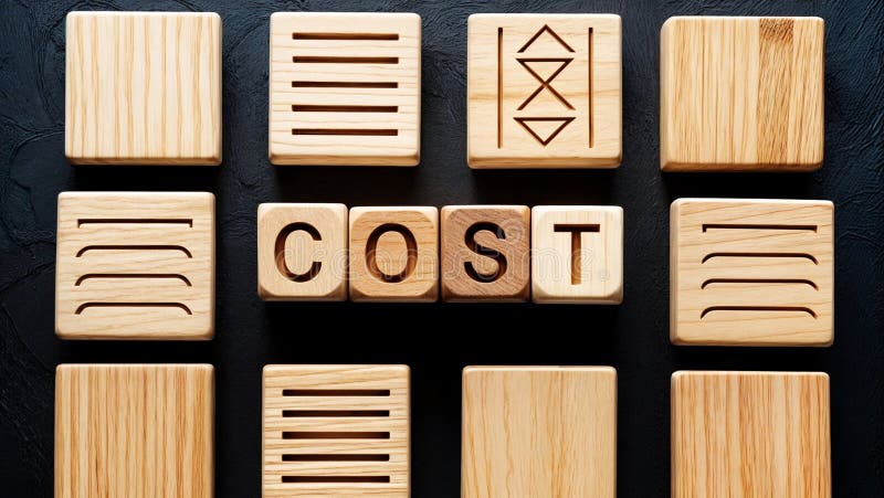 Wooden Letters Spelling Out the Word Text "COST" Stock Illustration ...