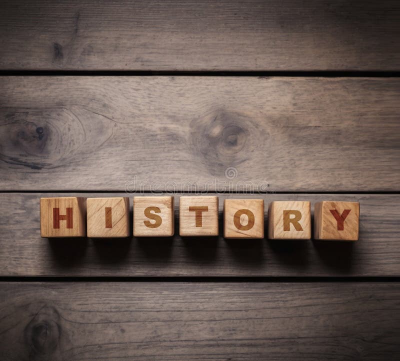 Wooden Letters with Word History on Wooden Table. Top View Stock ...