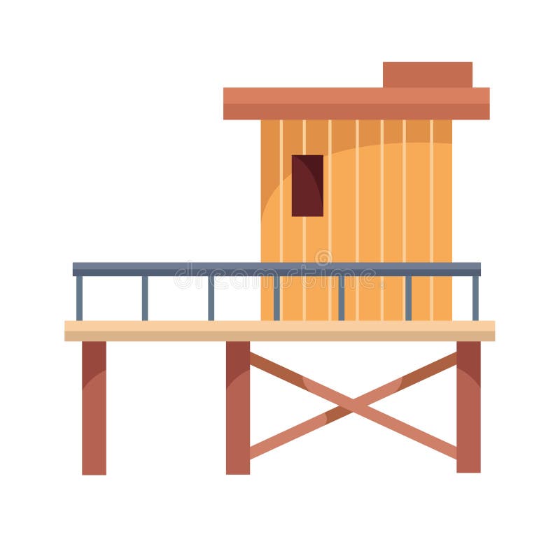 Wooden lifeguard station stock vector. Illustration of wooden - 272593114