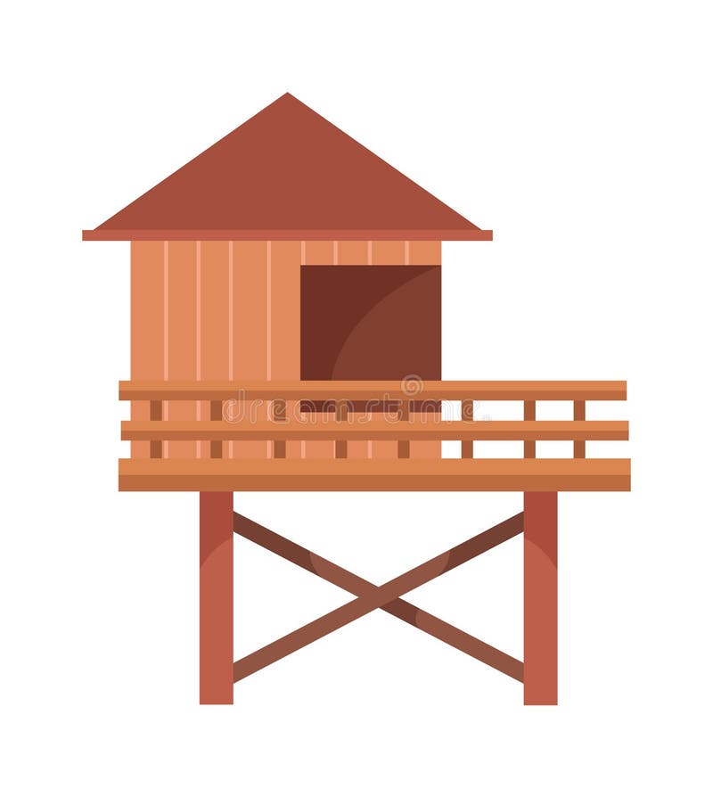 Wooden lifeguard station stock vector. Illustration of savior - 272593200