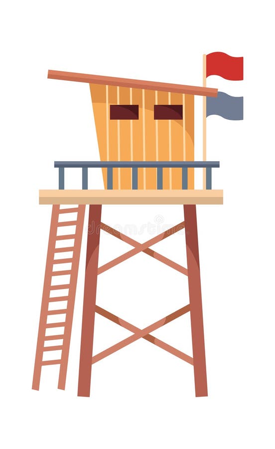 Wooden lifeguard station stock vector. Illustration of rescuer - 272595020