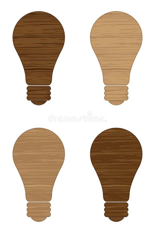 Wooden light bulb stock vector. Illustration of concepts - 12583811