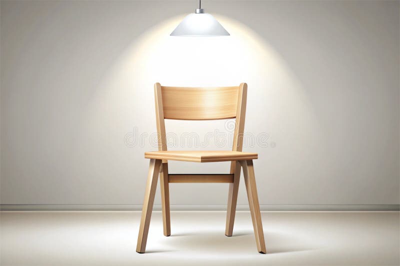 Wooden Light Chair on a White Background Stock Illustration ...