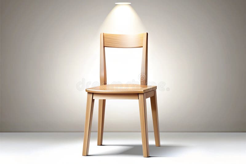 Wooden Light Chair on a White Backgroun Stock Illustration ...