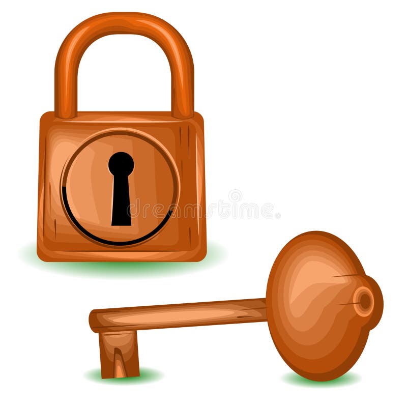 The wooden lock stock illustration. Illustration of hang - 61662039