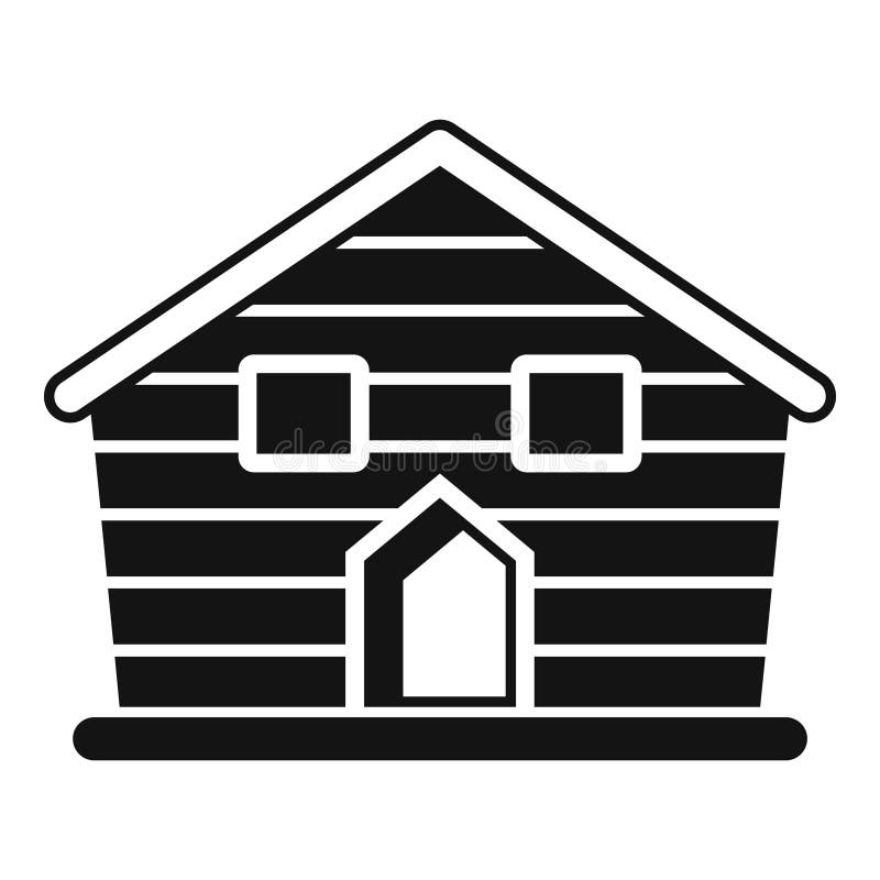 Wooden Log Cabin Building Facade Icon Glyph Style Stock Vector ...
