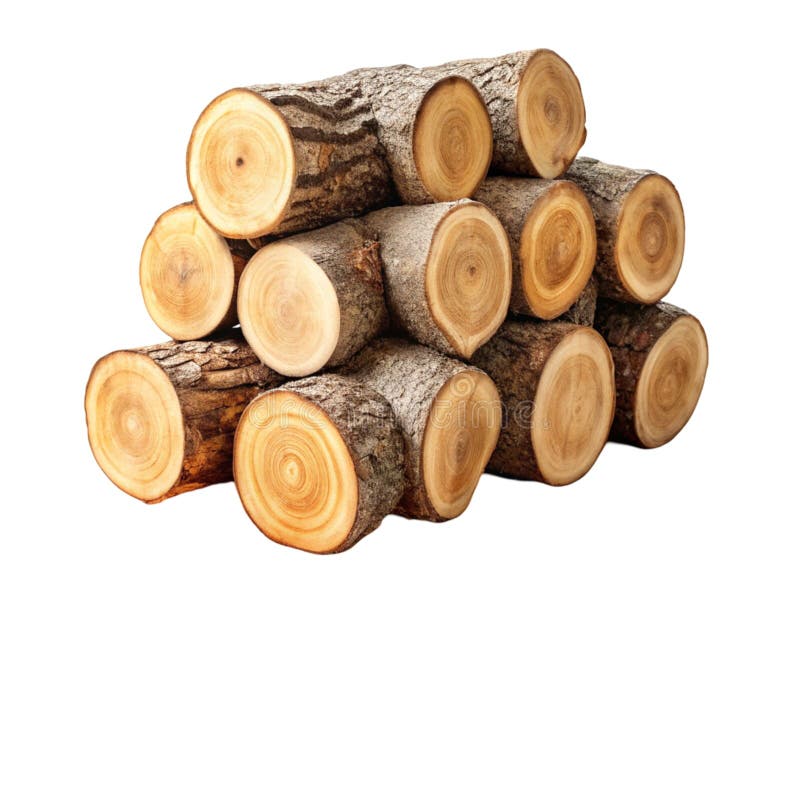 Wooden Log Display Isolated on White Background Stock Illustration ...