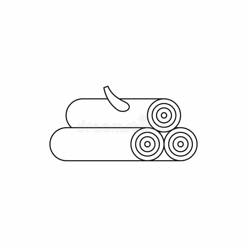 Wooden Log Icon, Outline Style Stock Vector - Illustration of drawn ...