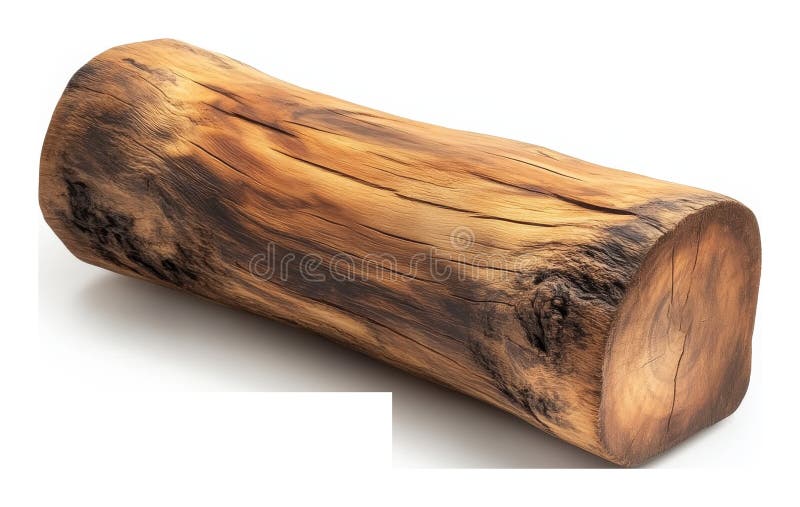 Wooden Log Isolated on Transparent Background, Natural Texture Concept ...