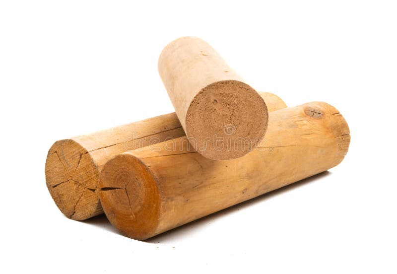 Wooden log isolated stock photo. Image of winter, background - 142256164