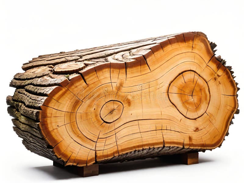 Wooden Log Isolated on White Background. Wood Texture Stock ...