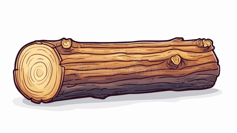 Wooden Log Line Icon Vector Illustration Stock Vector - Illustration of ...
