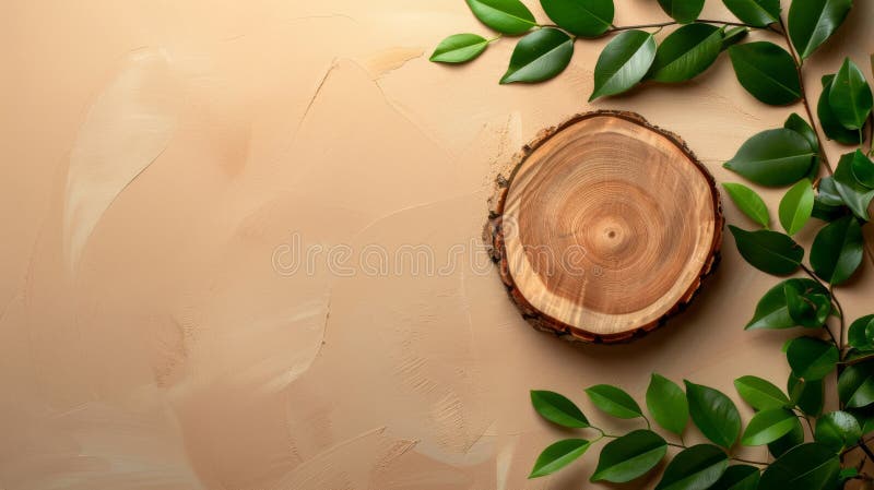 The Wooden Log Slice.AI Generated Image Stock Image - Image of organic ...