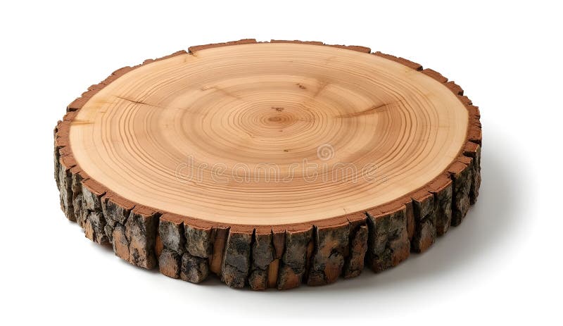 Wooden Log Stand with Visible Tree Rings and Rugged Bark Isolated on ...