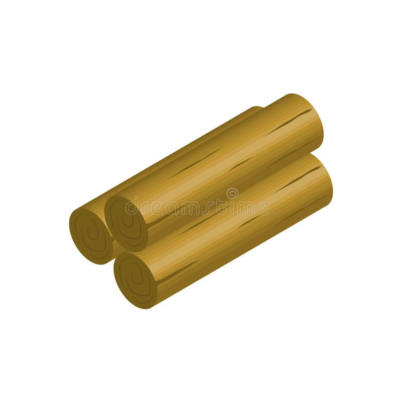 Wooden Log. Vector Illustration Decorative Design Stock Vector ...