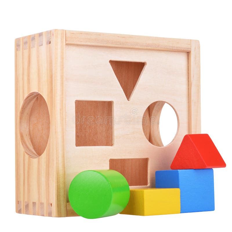 Wooden Logic Game Box with Figures Stock Image - Image of game ...
