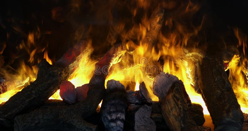 Fireplace Logs Fire Effects Stock Video - Video of smoke, wood: 319784089