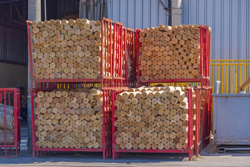 Wooden Logs Frames stock photo. Image of storage, bark - 233632166