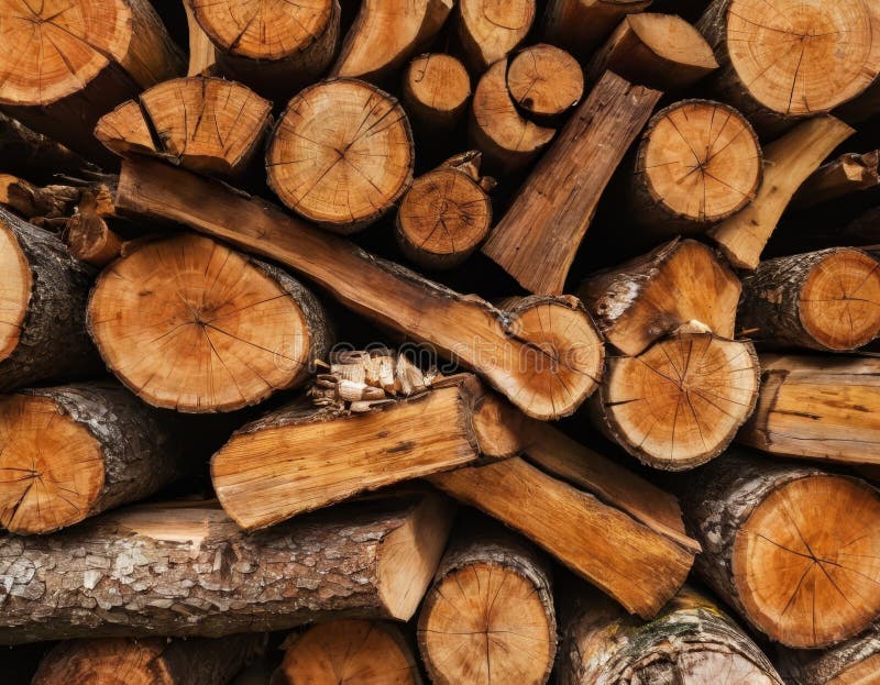 Wooden Logs Piled Up: Pattern of Growth Rings and Texture, AI Generated ...
