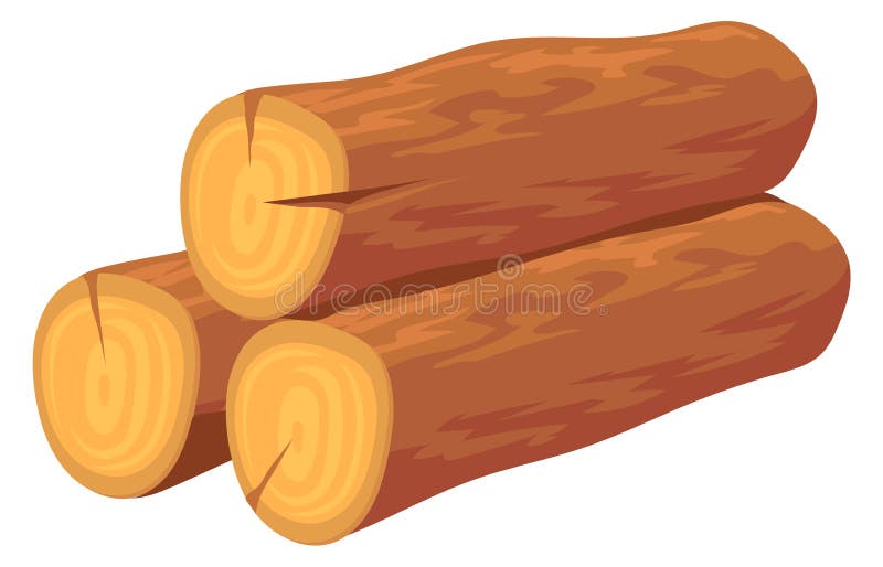 Wood Log Stack. Cartoon Timber Stock Illustration - Illustration of ...