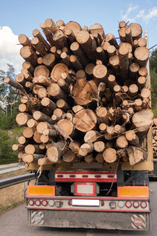 Wooden logs on a track stock photo. Image of logging - 34224704