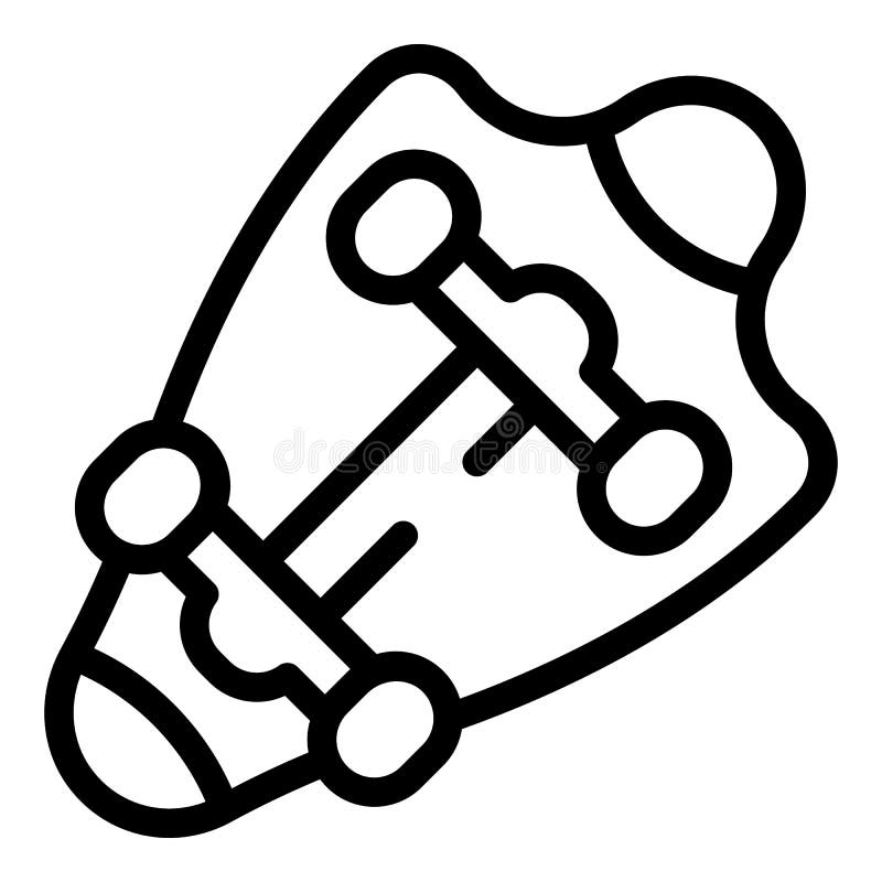 Wooden Longboard Icon Outline Vector. Skate Board Stock Vector ...