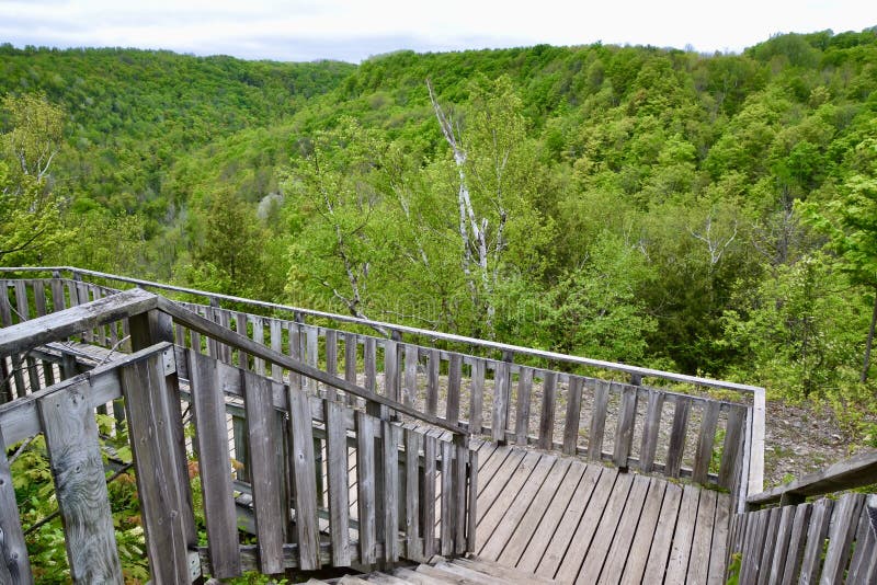 Wooden Lookout Platform on Hilltop at Devil S Glen Stock Photo - Image ...