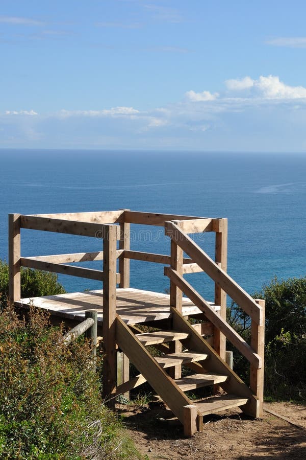 Wooden lookout point stock image. Image of sunset, ocean - 20735669