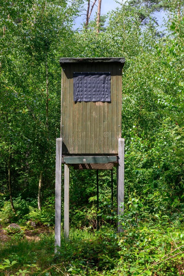Wooden Lookout Tower for Bird Watching between the Trees. Stock Image ...