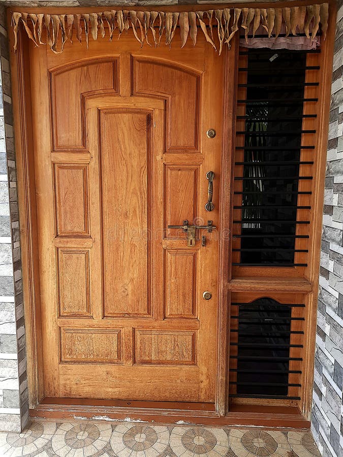 Wooden Main Door and Window Stock Photo - Image of door, vertical ...