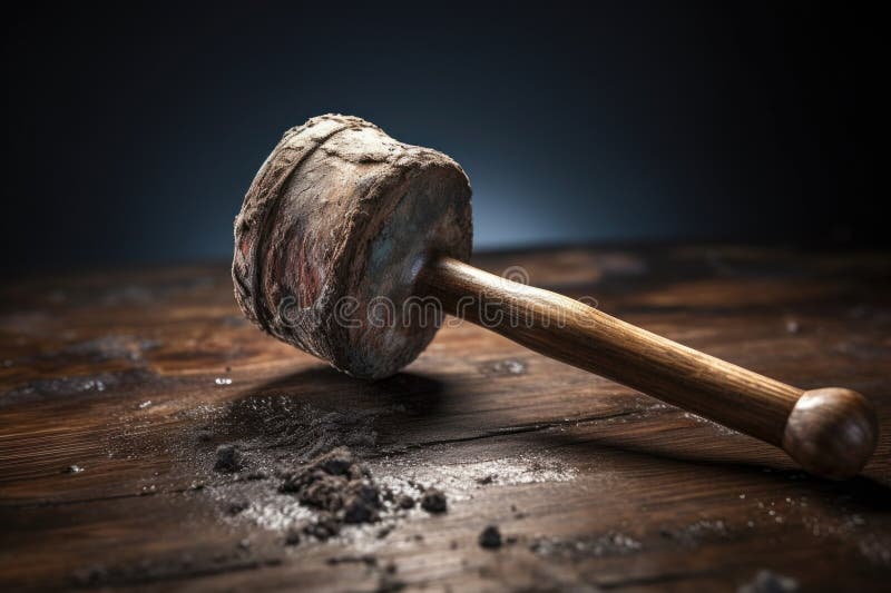 A Wooden Mallet Lying on a Wooden Table, Ideal for Use in Various ...