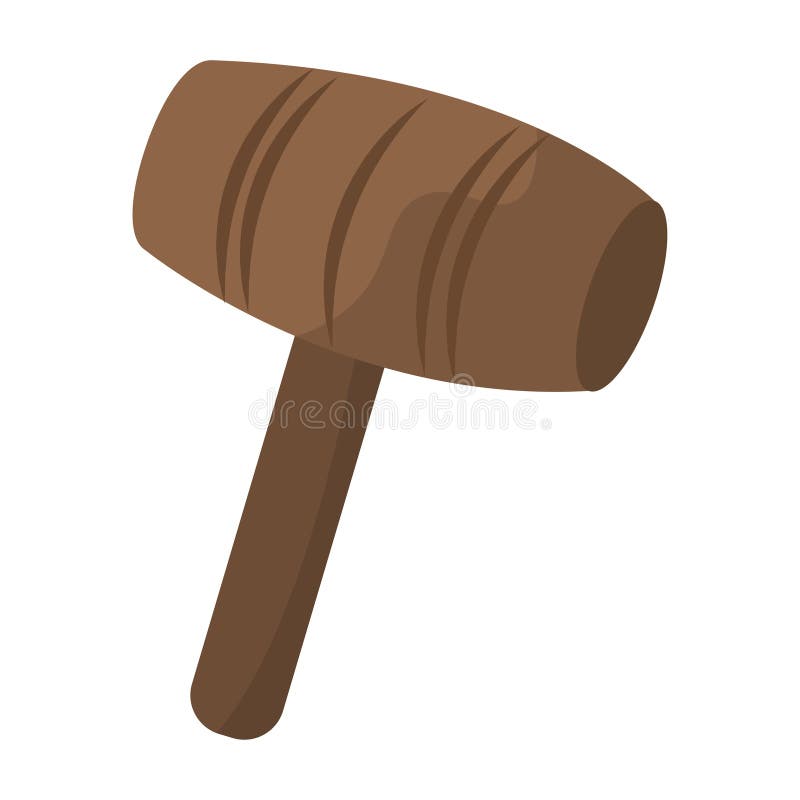 Wooden Mallet Side View. Vector Stock Vector - Illustration of wooden ...