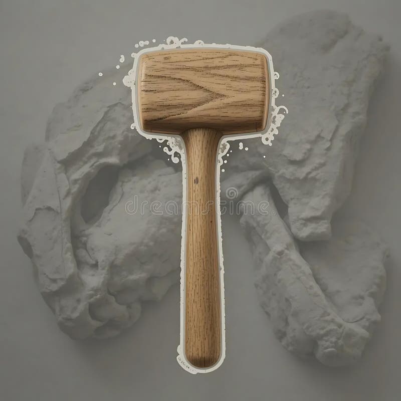 Wooden Mallet Tool Ready for Sculpting Stone Awaiting Artistic Touch ...