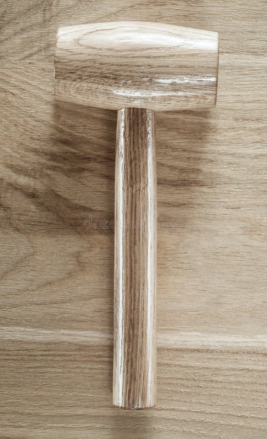 Wooden Mallet on Wood Board Stock Photo - Image of equipment ...