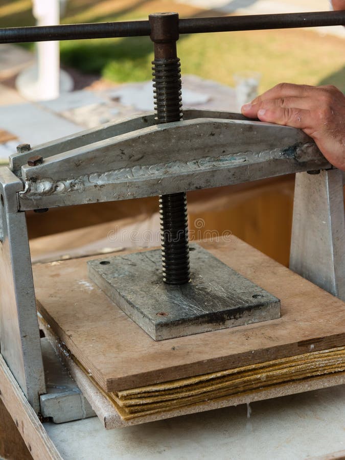 Wooden Manual Printing Press Stock Image - Image of machine, factory ...