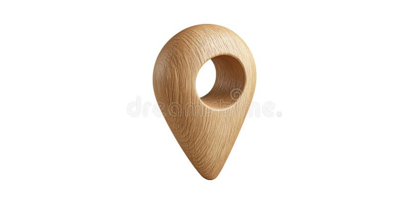 Wooden Map Location Pin Isolated on Transparent Background Stock Image ...