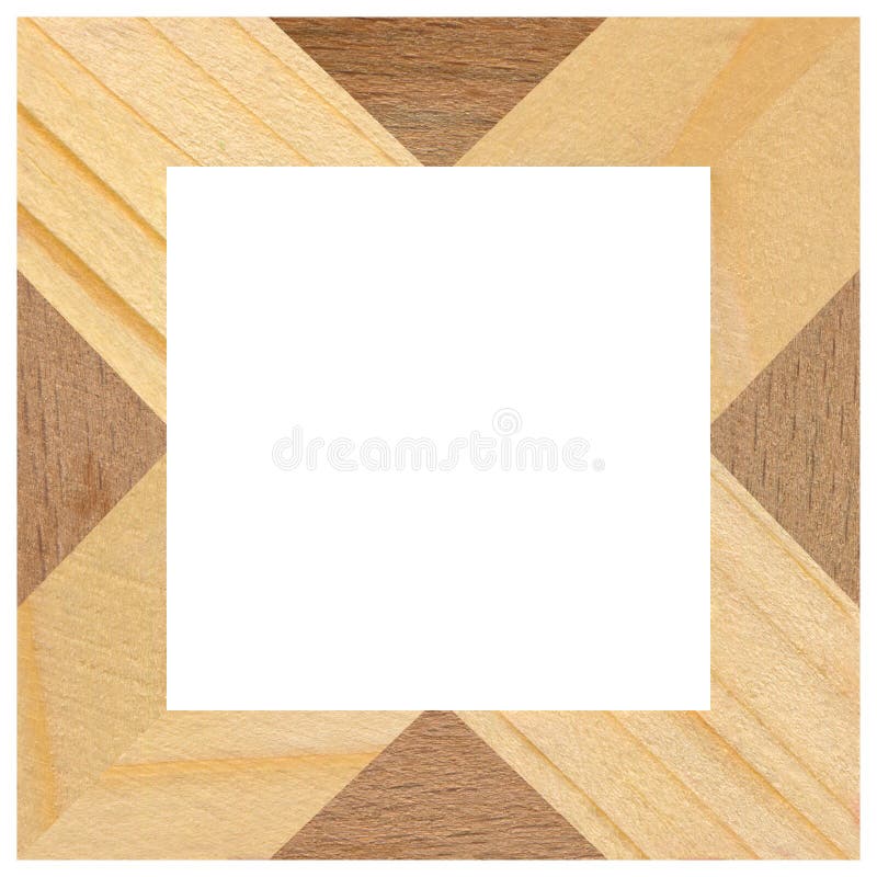 Wooden Marquetry Square Pine Walnut Frame, Wooden Frame Made of a ...