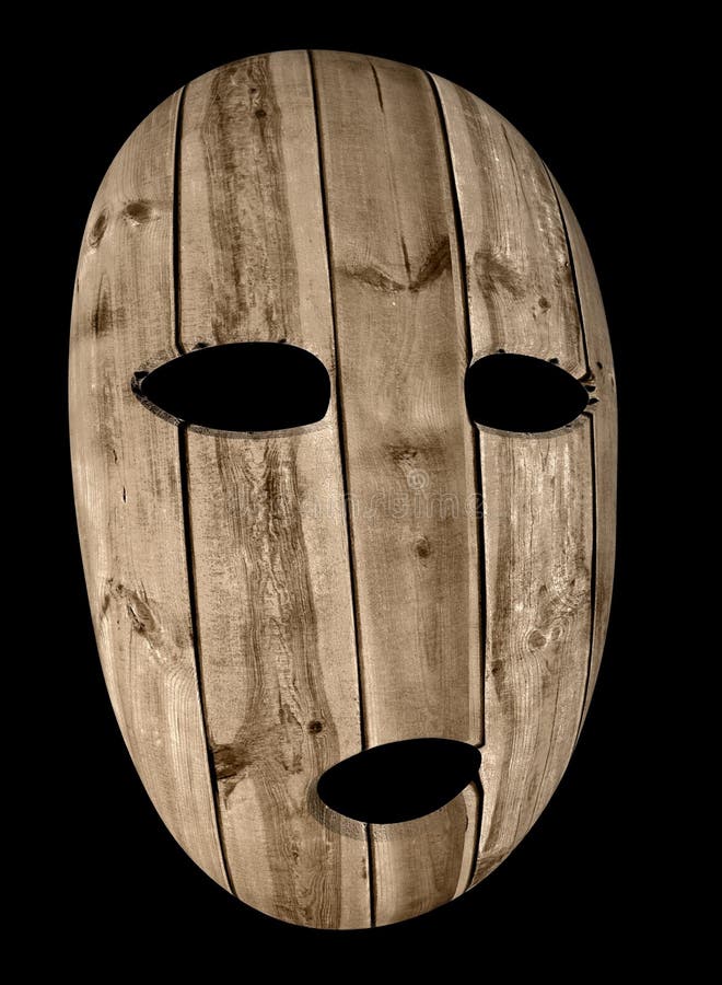 Wooden Mask 3d Illustration Stock Illustration - Illustration of ...