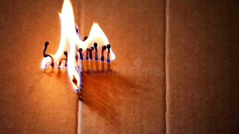 Wooden Matches Fire Flame Paper Box HD Footage Stock Footage - Video of ...