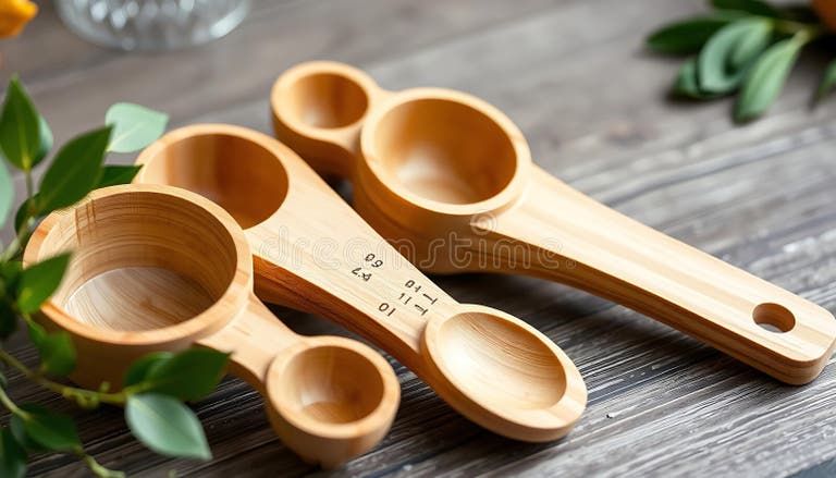Wooden Measuring Spoons, Kitchen Utensils, Cooking Spoons, Baking Tools ...