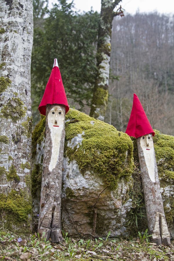 Wooden Men Men in the Forest Stock Photo - Image of dwarf, creative ...