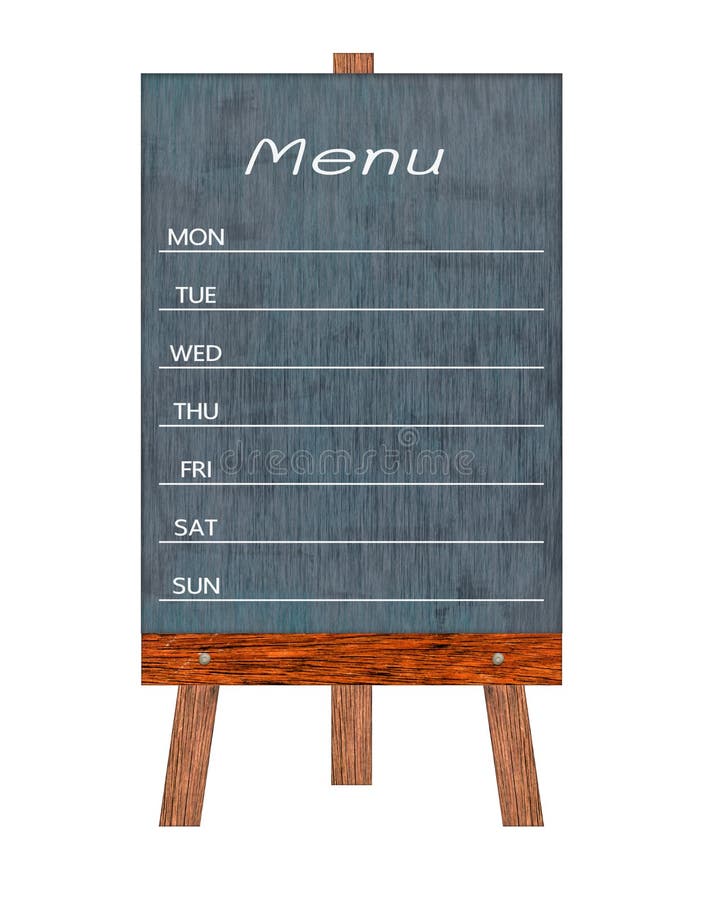 Wooden Menu Display Sign, Frame Restaurant Message Board, Isolated on ...
