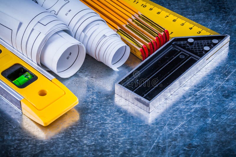 Wooden Meter Try Square Construction Level and Stock Image - Image of ...