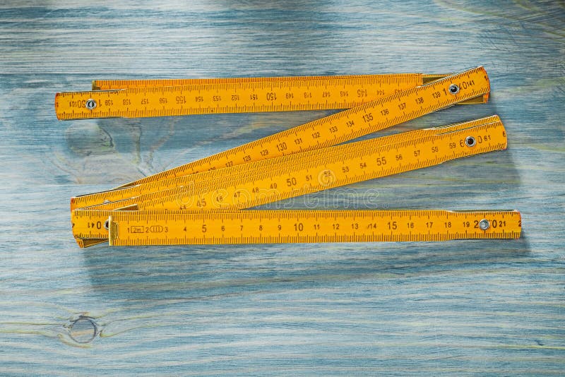 Wooden Meter on Vintage Wood Board Construction Concept Stock Image ...