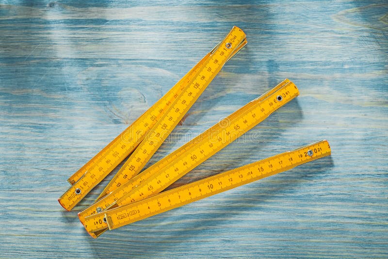 Wooden Meter on Vintage Wood Board Top View Construction Concept Stock ...
