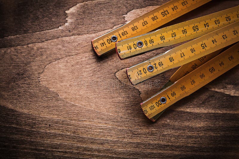 Wooden Meter on Wood Board Horizontal Image Construction Concept Stock ...
