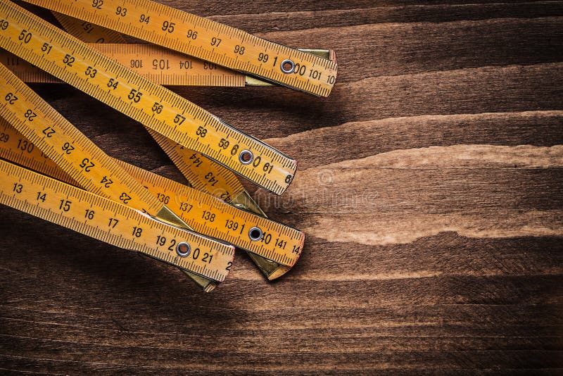 Wooden Meter on Wood Board Horizontal Version Construction Conce Stock ...